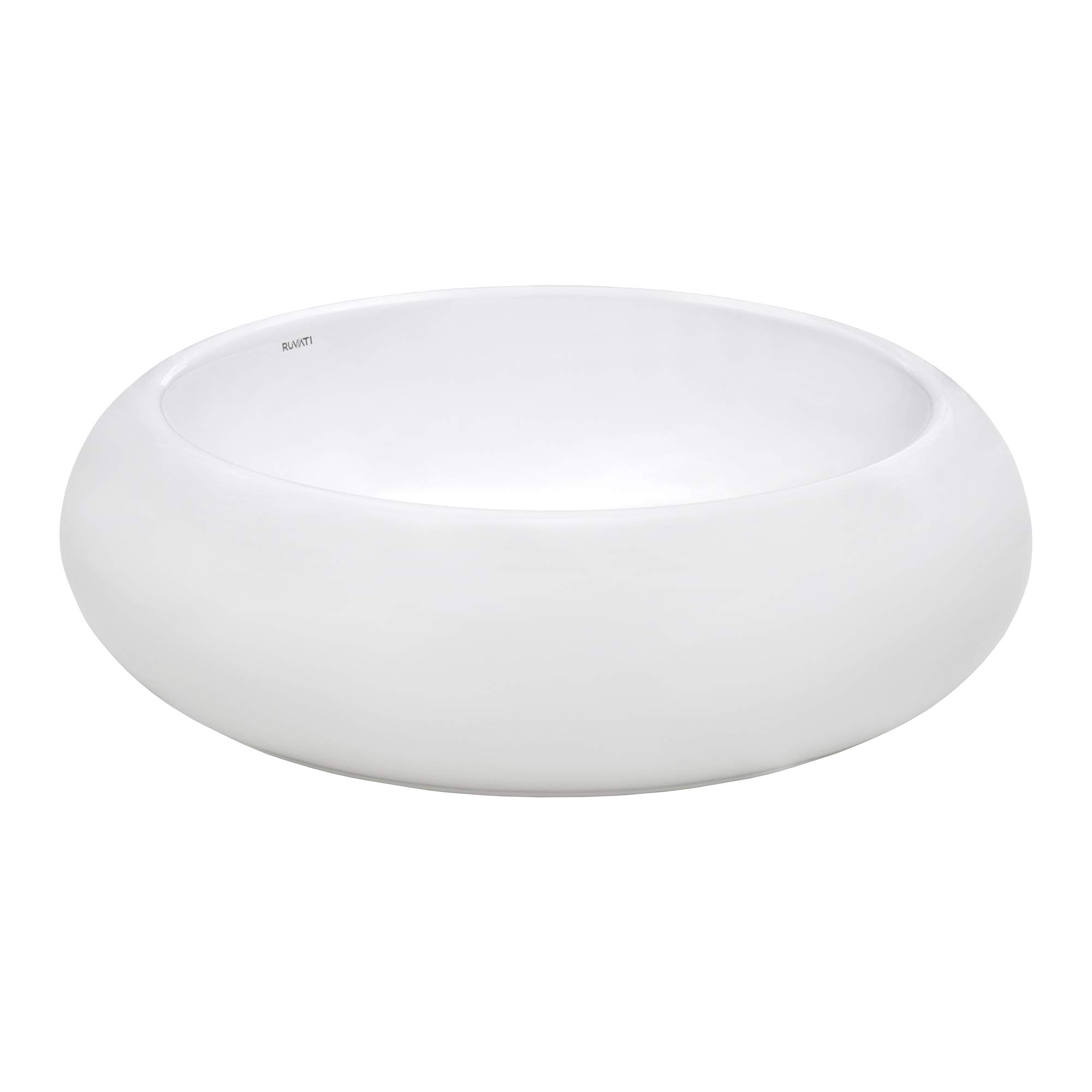Snapklik.com : Ruvati 18 Inch Bathroom Vessel Sink Round White Circular ...