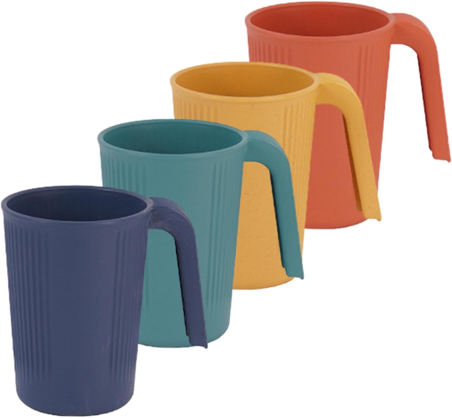 Amazon.com | homfanseec 4pcs Reusable Plastic Mugs with Handles ...