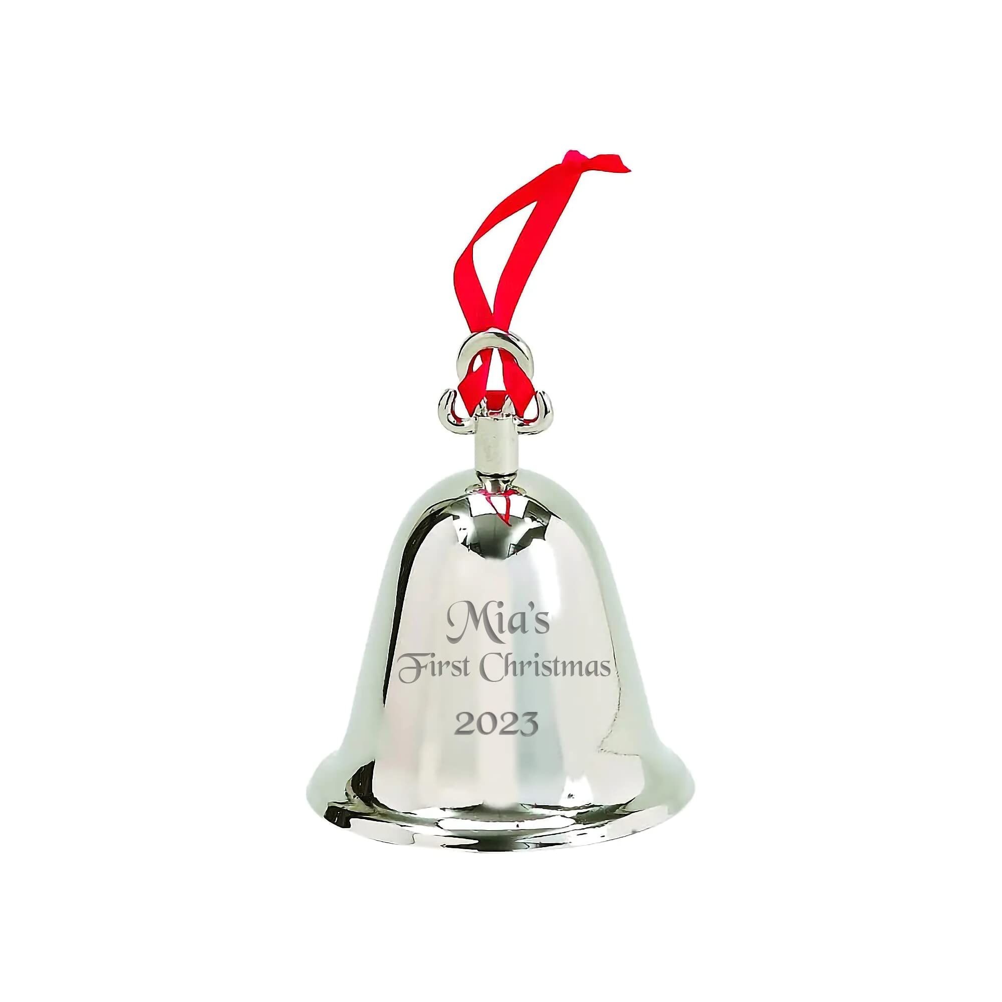 Personalized Silver Bell Personalised Believe Bell Christmas