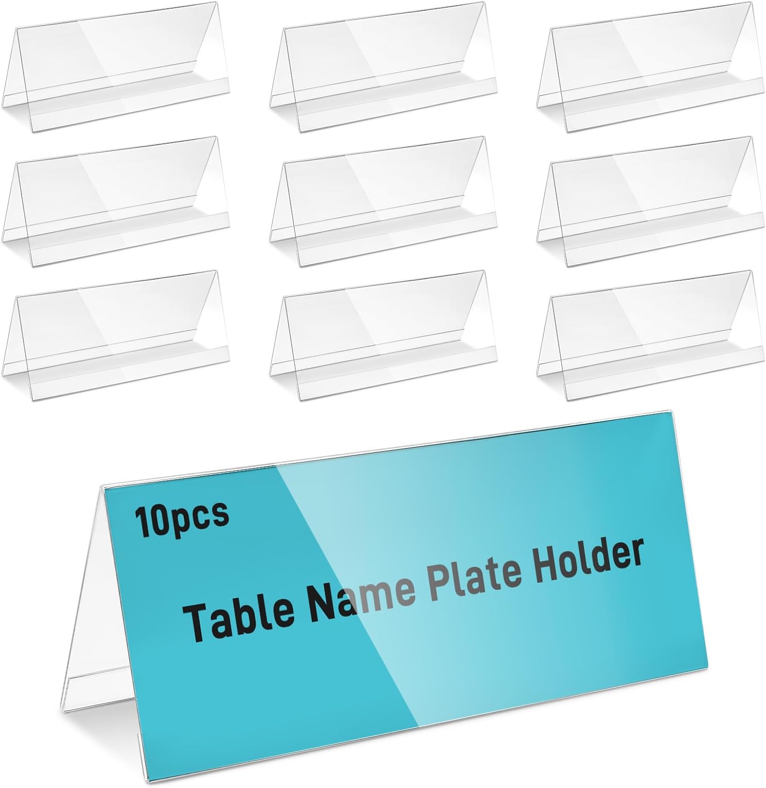 hocadon Pack of 10 Table Place Name Holder 30x12cm Business Name Card ...