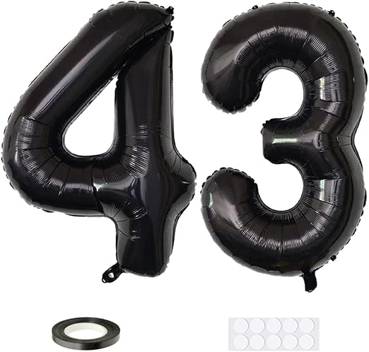 Amazon.com: Xihuimay Number 43 Balloons 40 inch Digital Balloon ...