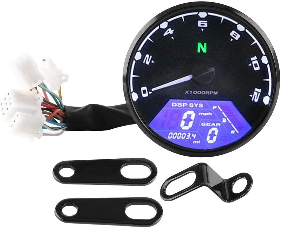 Amazon.com: ABS Aluminum LED Backlight Digital Motorcycle Speedometer ...