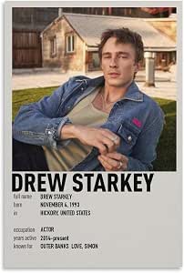 Amazon.com: Drew Starkey Poster Canvas Wall Art Living Room Celebrity ...
