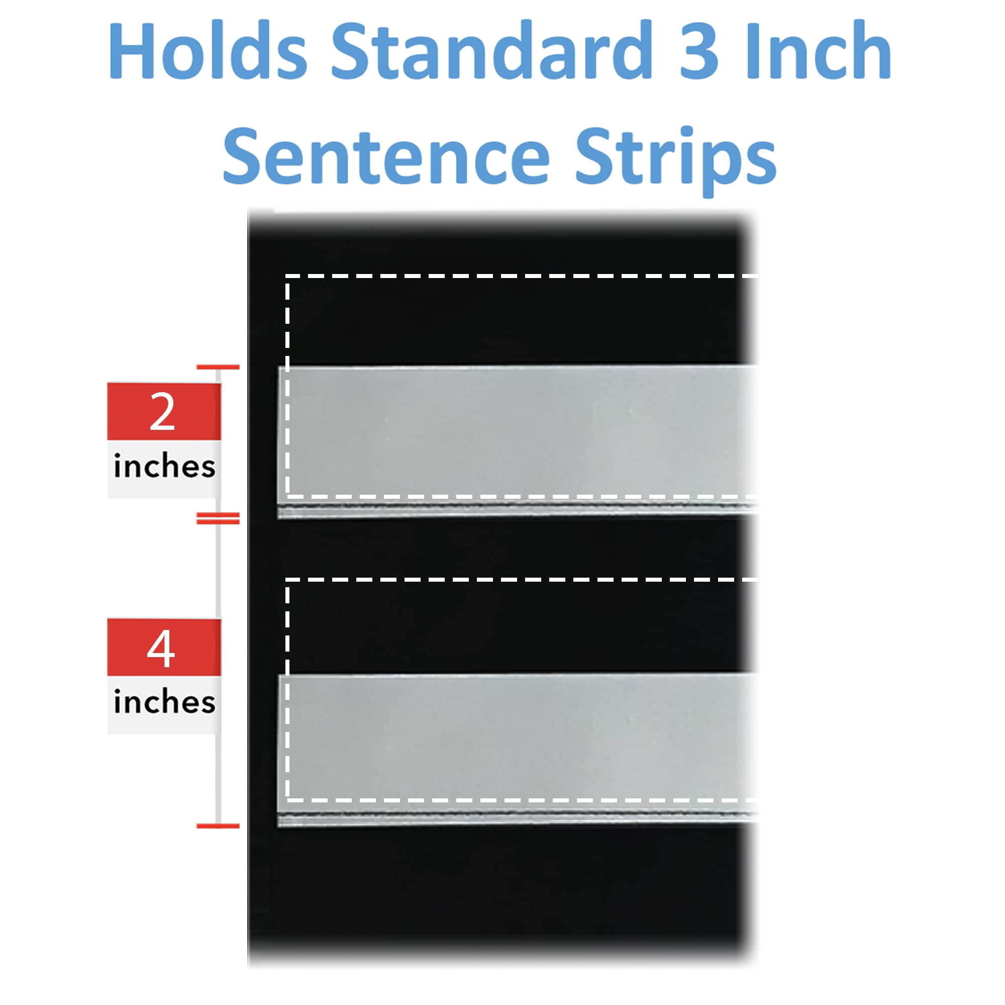 Snapklik.com : 9" Wide X 44" Pocket Chart, Black - Sturdy Pocket Chart ...