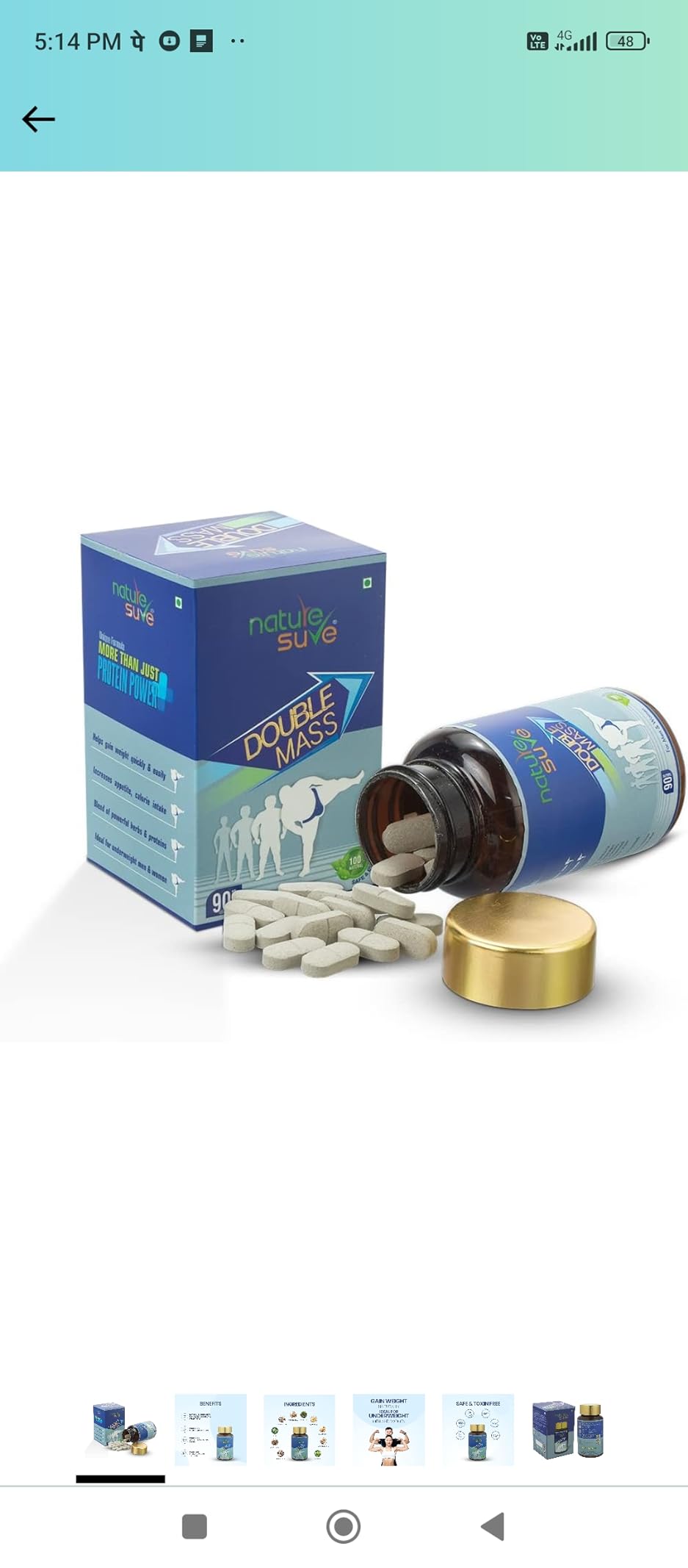 Buy Nature Sure Double Mass Tablets for Men and Women - 1 Pack (90 ...