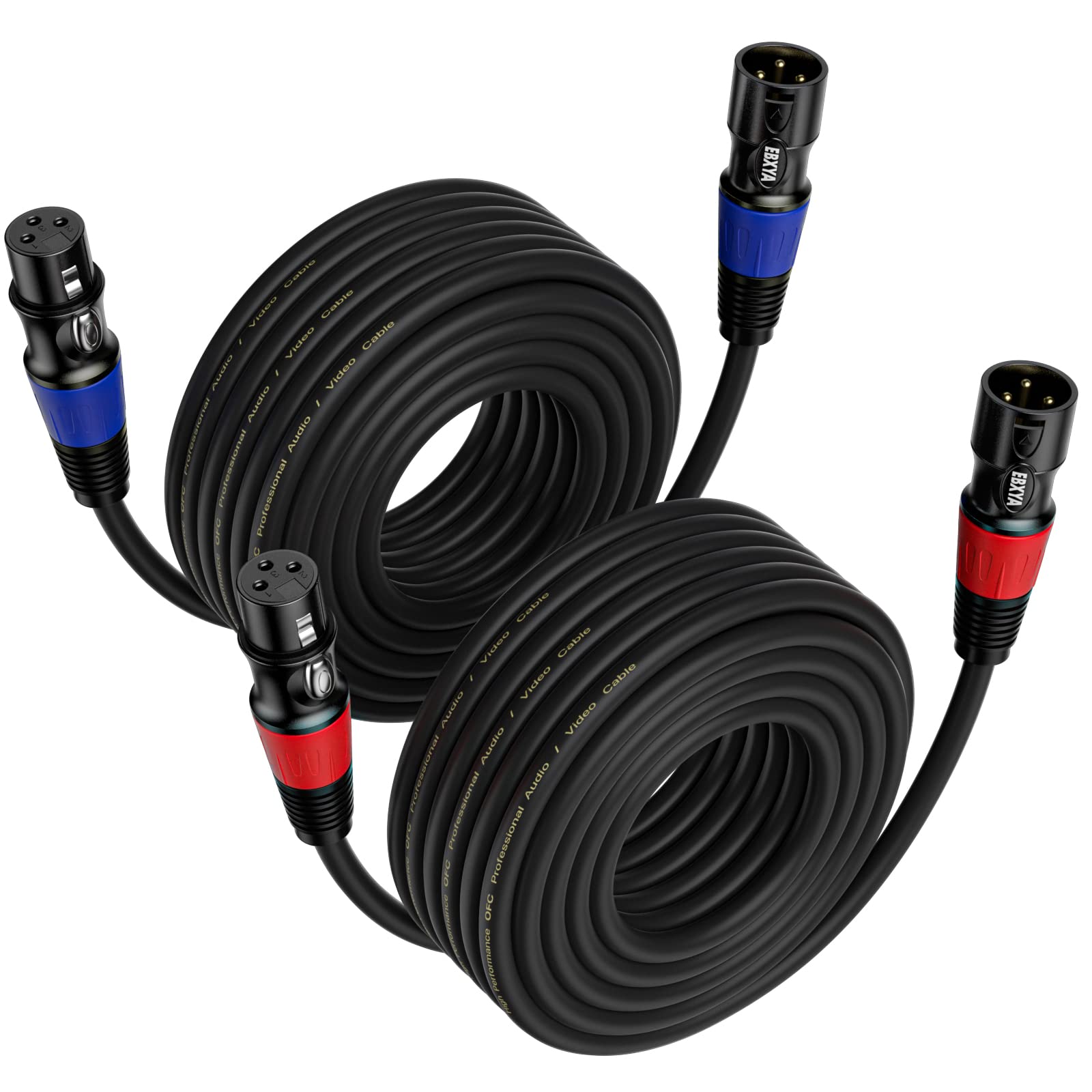 Snapklik.com : EBXYA XLR Cables 20ft 2-Packs - Premium Balanced XLR ...