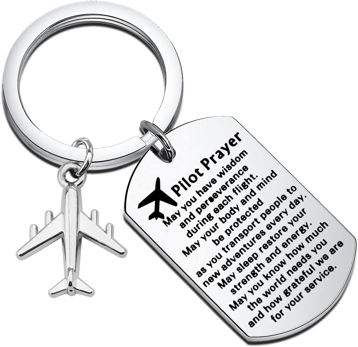 Amazon.com: BNQL Pilot Keychain, Airplane Keyring for Pilots, Fly Safe ...