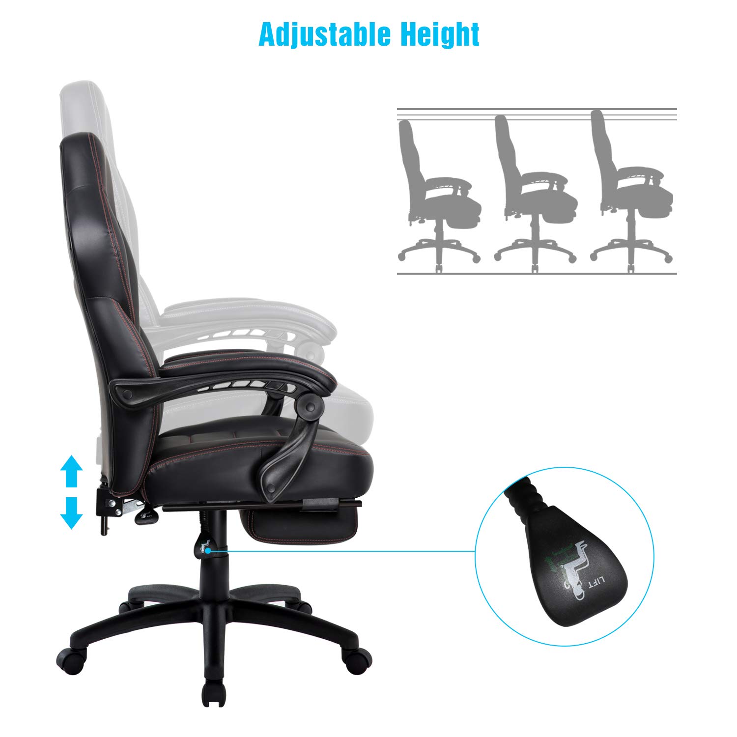 IntimaTe WM Heart High Back Leather Office Gaming Chair Black ...
