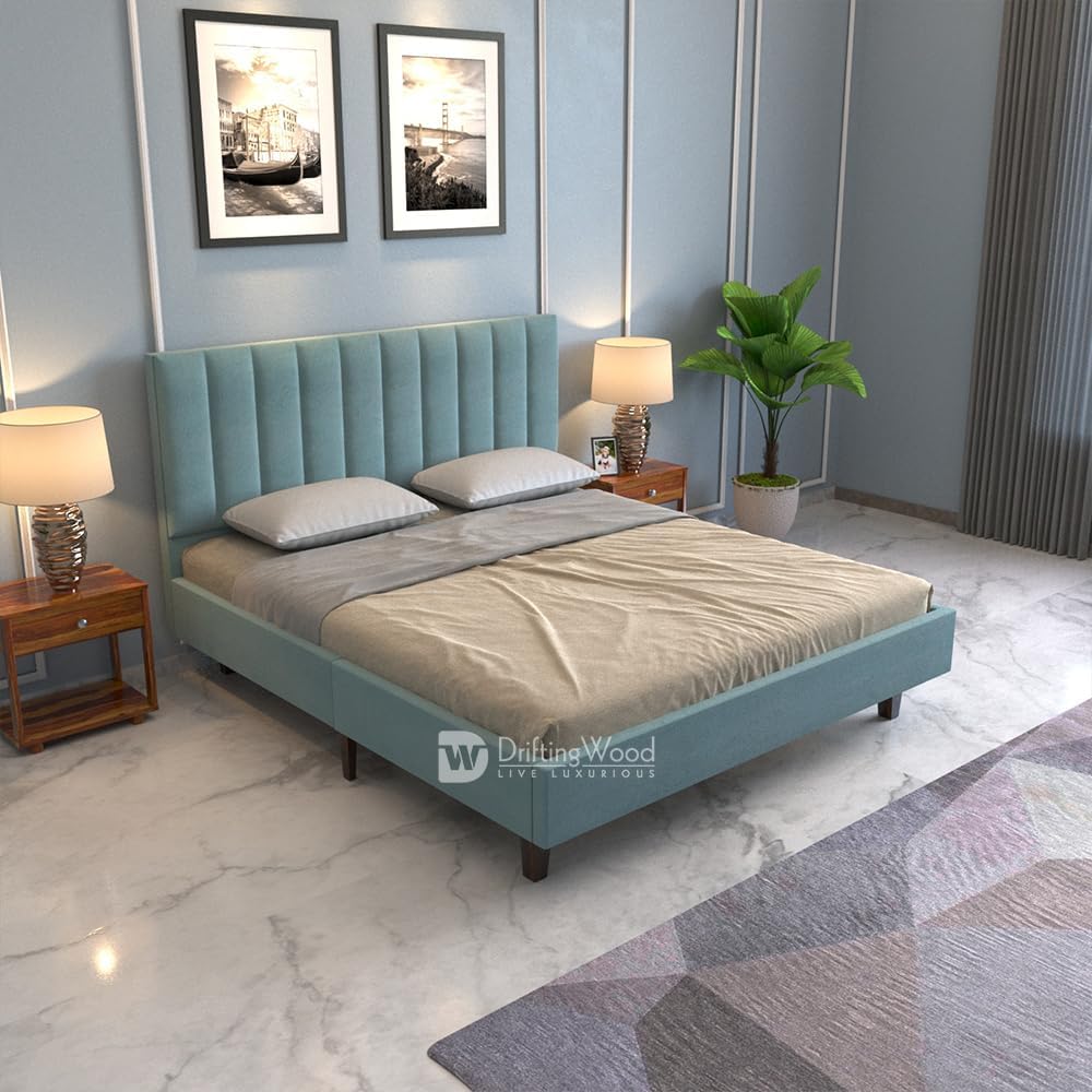 DRIFTINGWOOD Florina Solid Engineered Wood Low Height Queen Size Bed ...