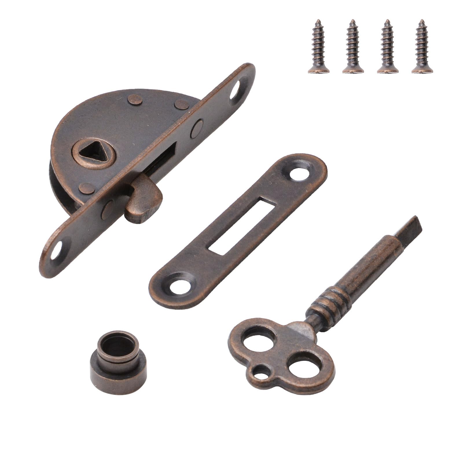UFURMATE Vintage Lock, 1 Pack Red Bronze Half Round Cabinet Lock Set ...