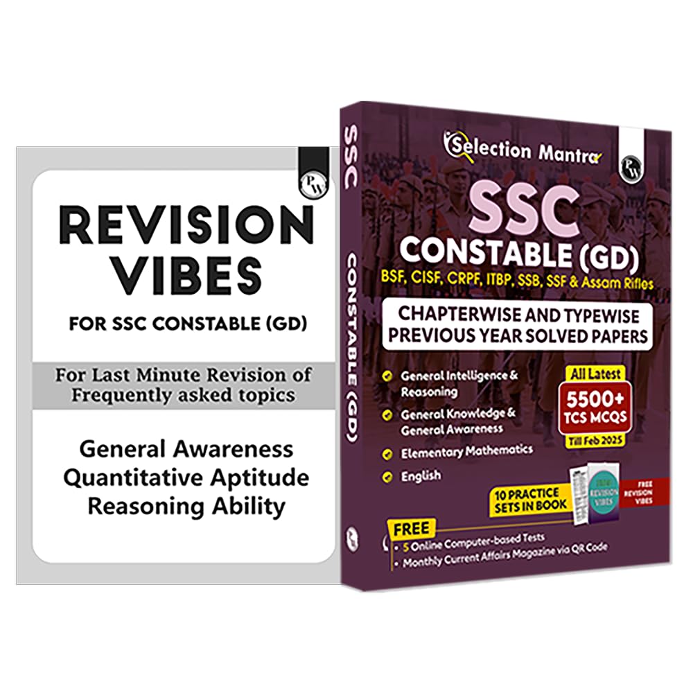 Buy PW Selection Mantra For SSC Constable GD Exam 2026 Chapterwise and Typewise PYQs Till 2025 l ...