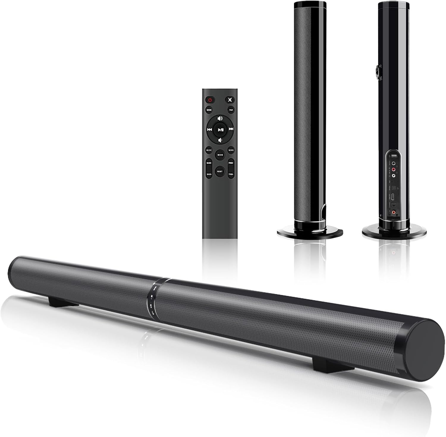 WELIKERA Barras de Sonido para TV, SoundBar de 50W con 4 Bocinas, Bluetooth 5.0, HDMI ARC/Óptico ...