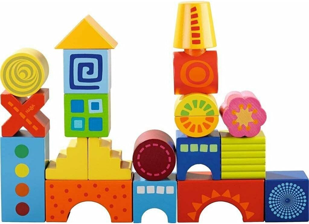 Amazon.com: HABA Mod Blocks - 21 Colorful Wooden Building Blocks with ...