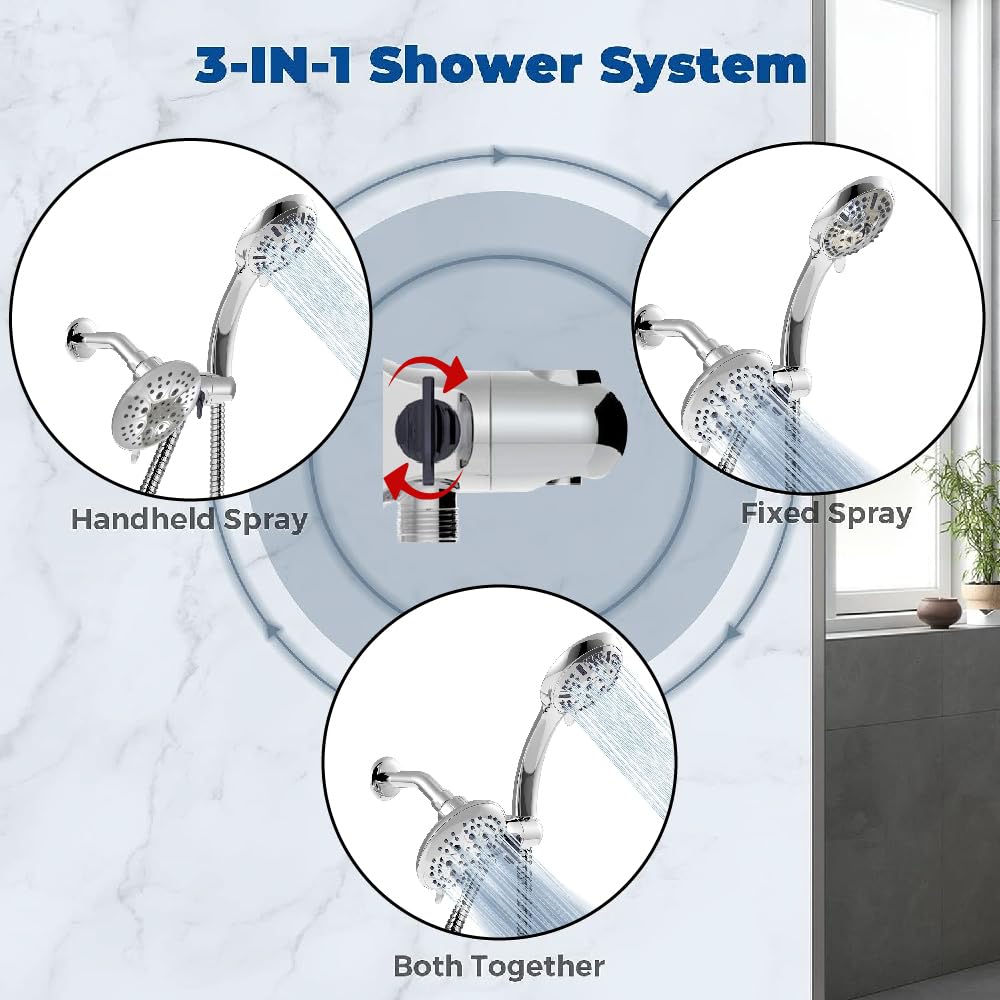 High Pressure 3-Way Shower Head Combo Dual Shower Philippines | Ubuy