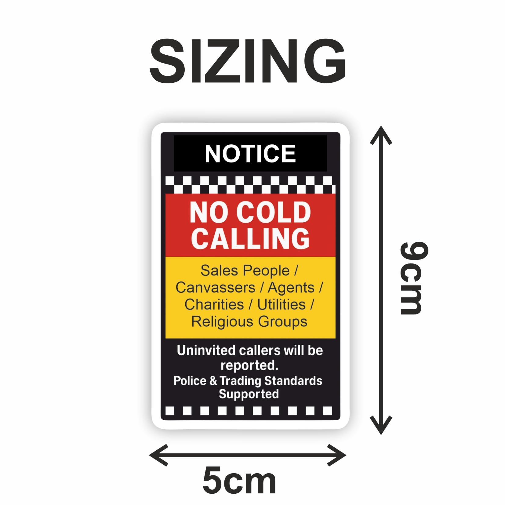 No Cold Callers Sticker For Front Door SINMAO No Cold Callers Sign For ...