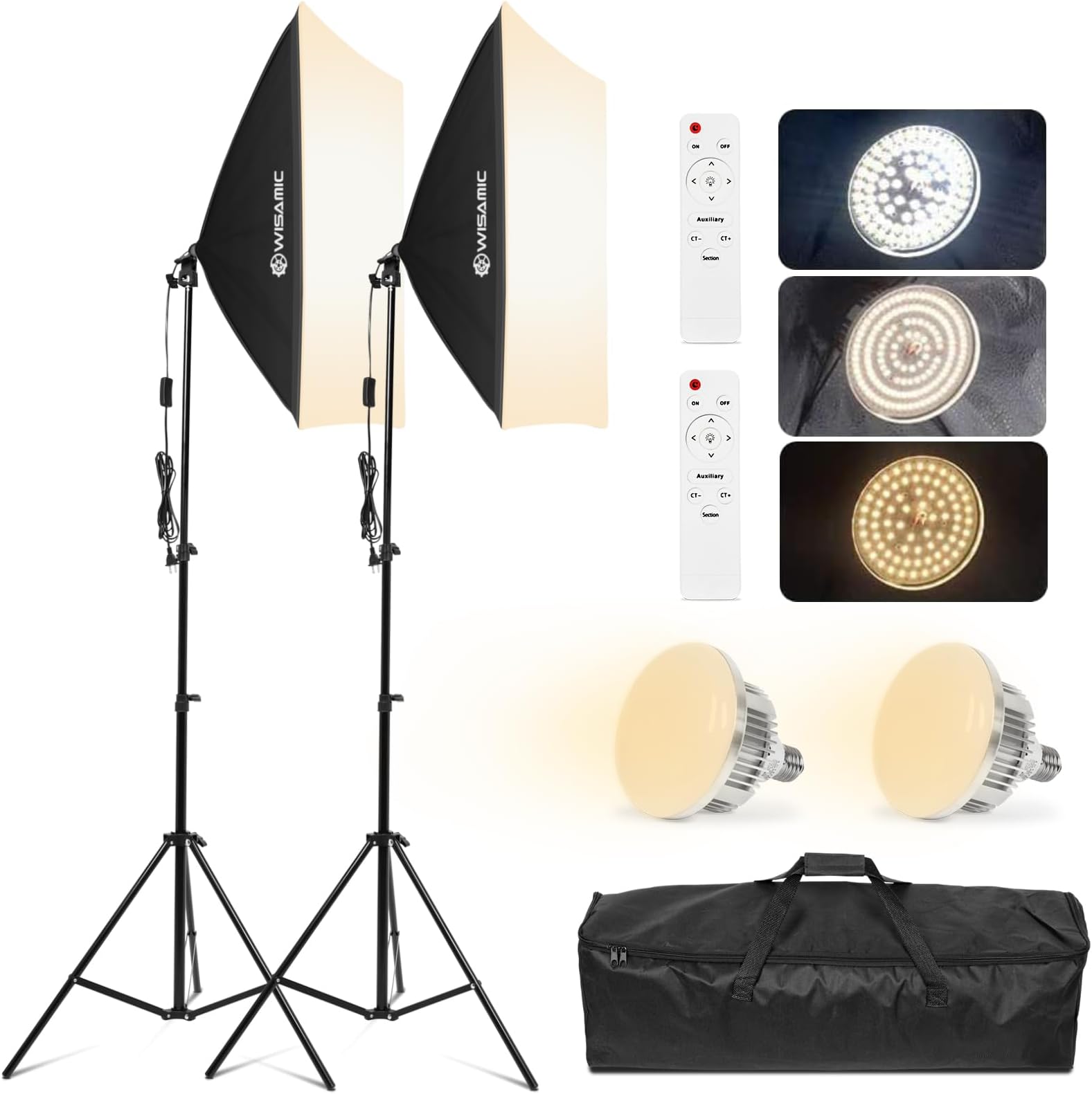 Amazon.com : Wisamic Softbox Lighting Kit, 20" x 28" Professional ...