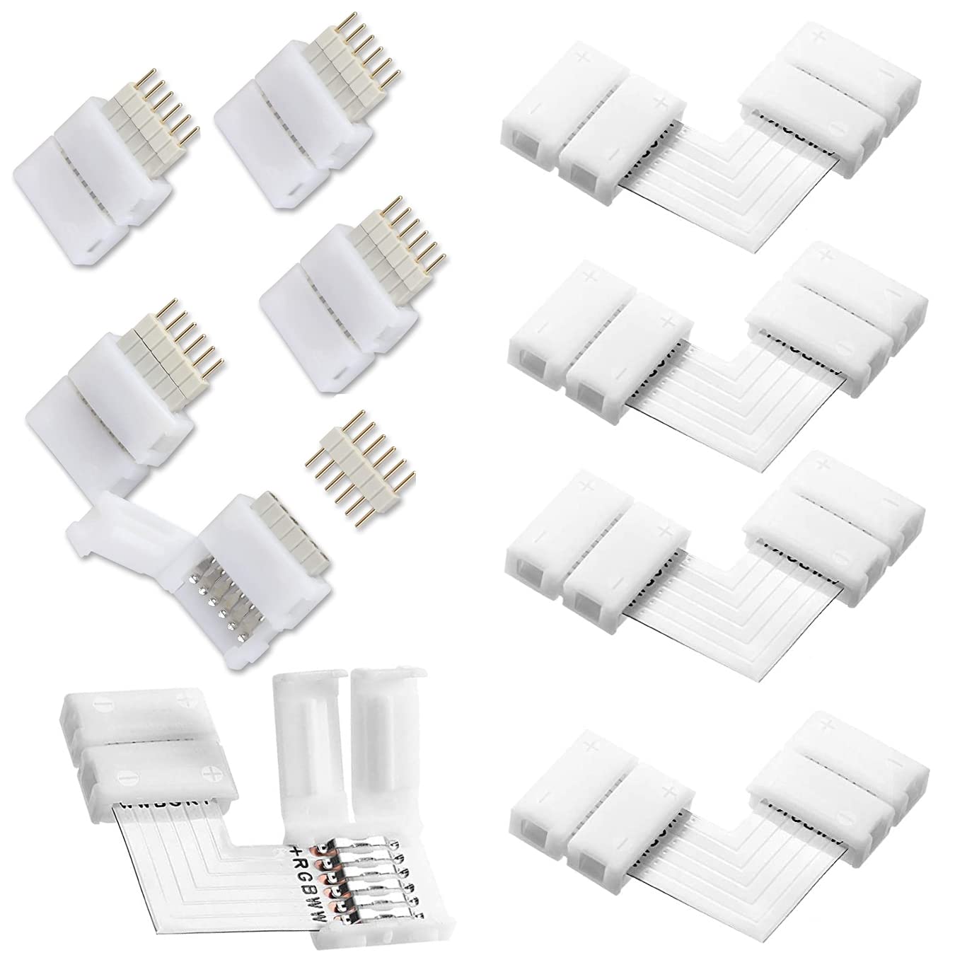 Buy 6Pin LED Strip Connector Kit,Include 5 PCS 6-Pin to Cut-End ...