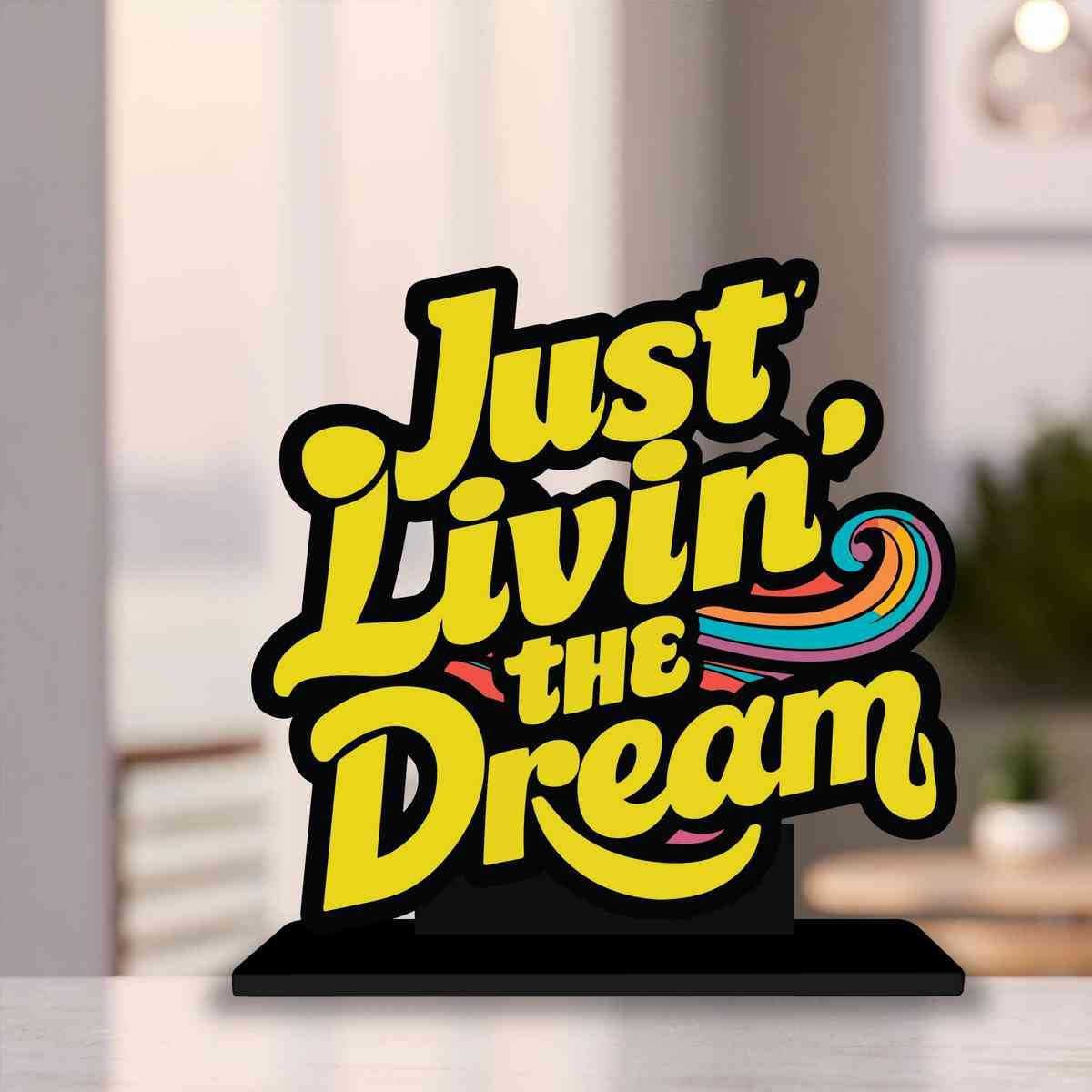 Buy PICKYPOMP Wooden Idols and Figurins Just Livein' The Dream Wooden ...