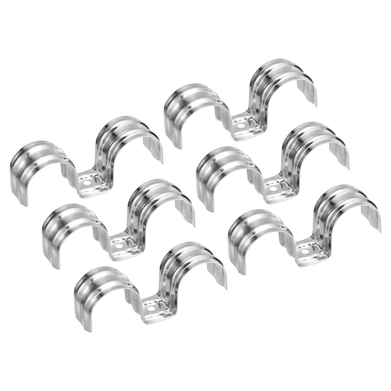 uxcell 25Pcs 25mm(1 Inch) Stainless Steel Double Line Clamps Single ...
