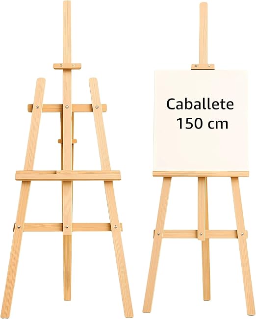 Caballete pintura de madera 150 cm - Caballetes plegables y regulables ...