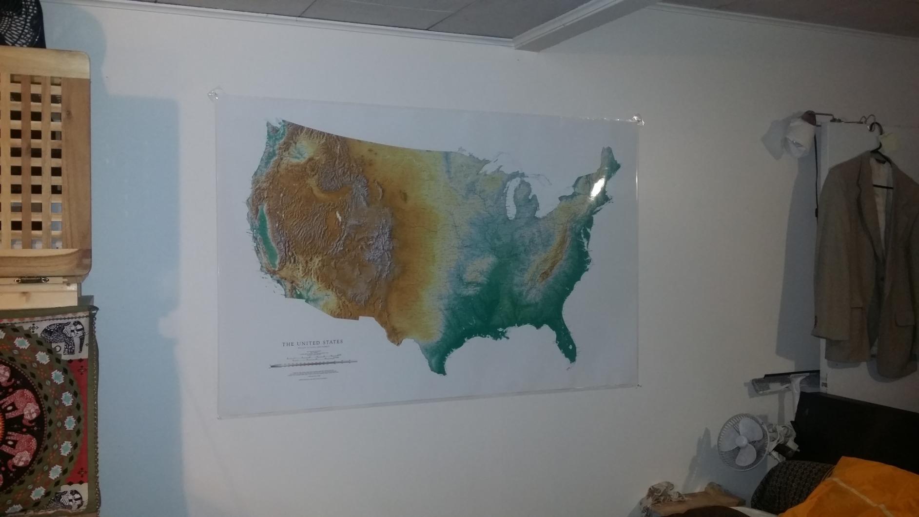 Amazon.com: United States Topographic Wall Map by Raven Maps, Laminated ...