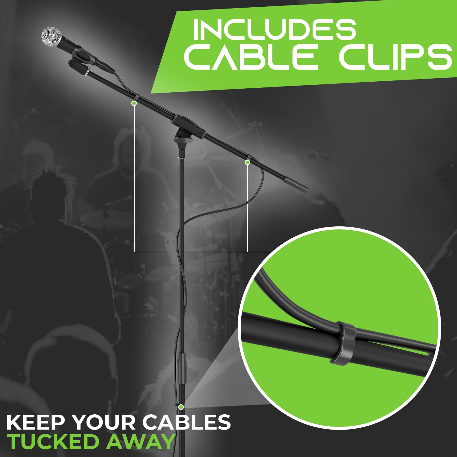 Snapklik.com : Microphone Boom Stand; Boom Arm Extends Mic 2.5 Feet ...