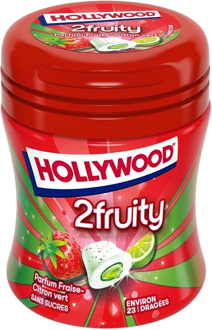 Hollywood Chewing Gum Bottle 2 Fruity Parfum Fraise Citron