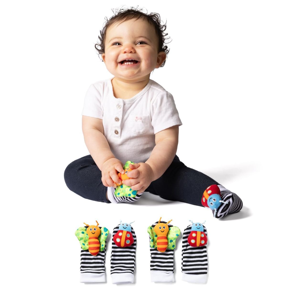 Amazon.com: Nubabee Baby Rattle Socks - 2-Pack - Cute Jingling Booties ...