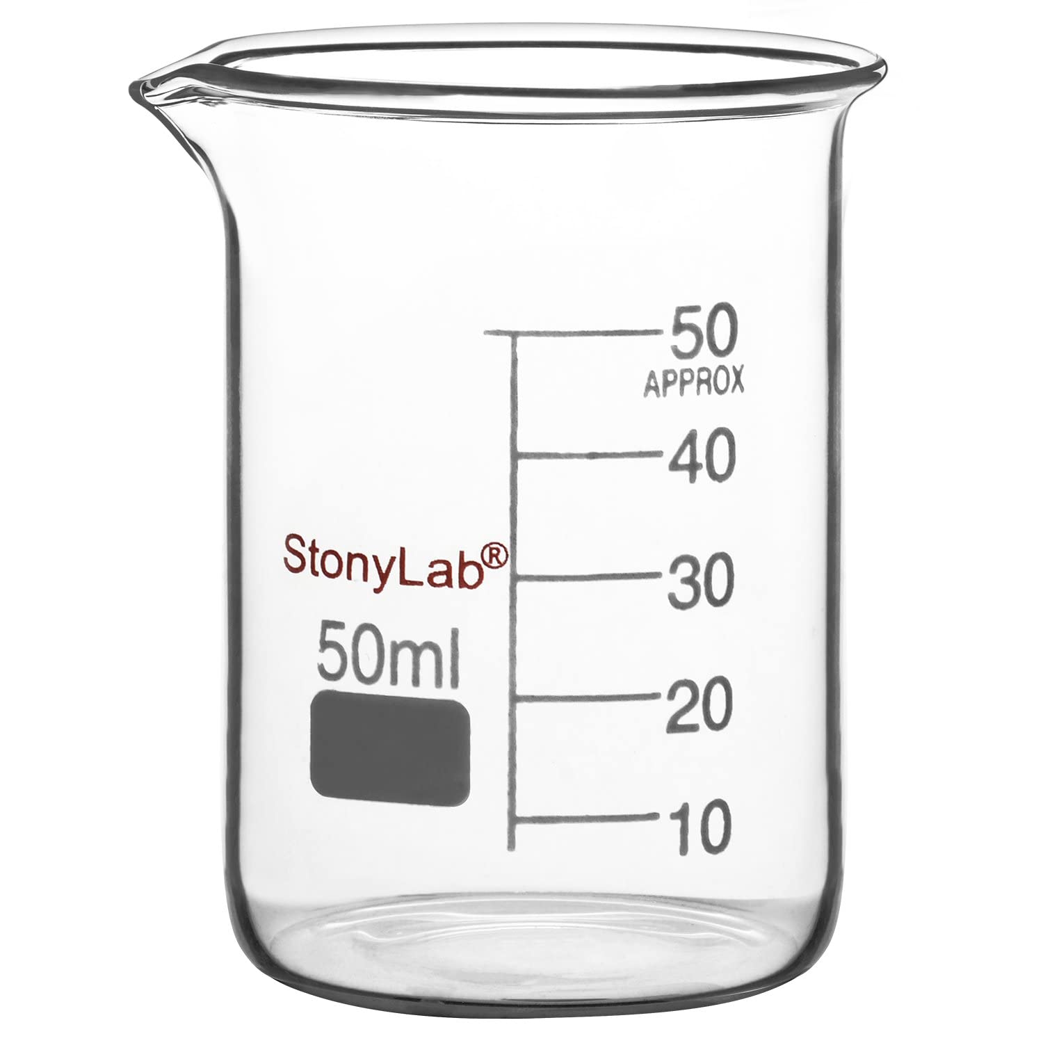 stonylab Glass Beaker, 1 Pack Borosilicate Glass Graduated Low Form Griffin Beaker with Pouring ...