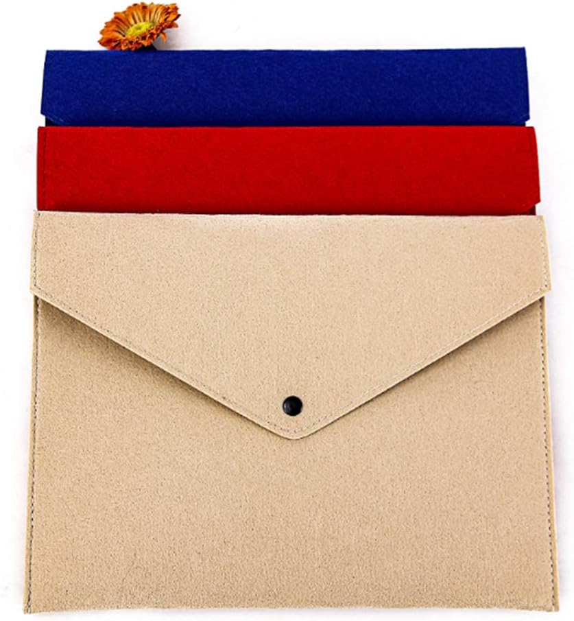 Allbusky 3PCS A4 Files Folder, Durable Document Bag, Felt Envelope ...
