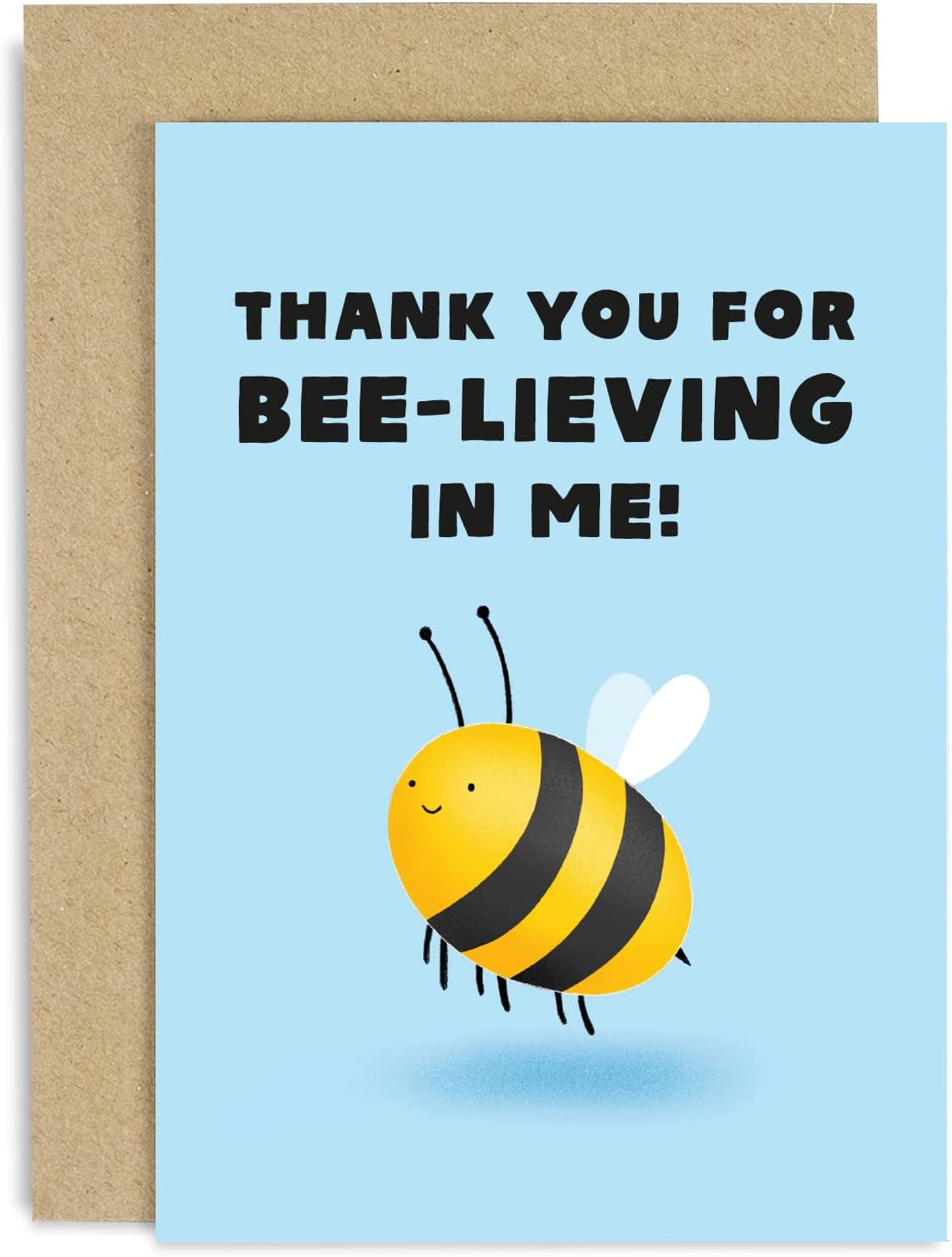 Old English Co. Cute Thank You For Believing In Me Card - Funny Bee Pun ...