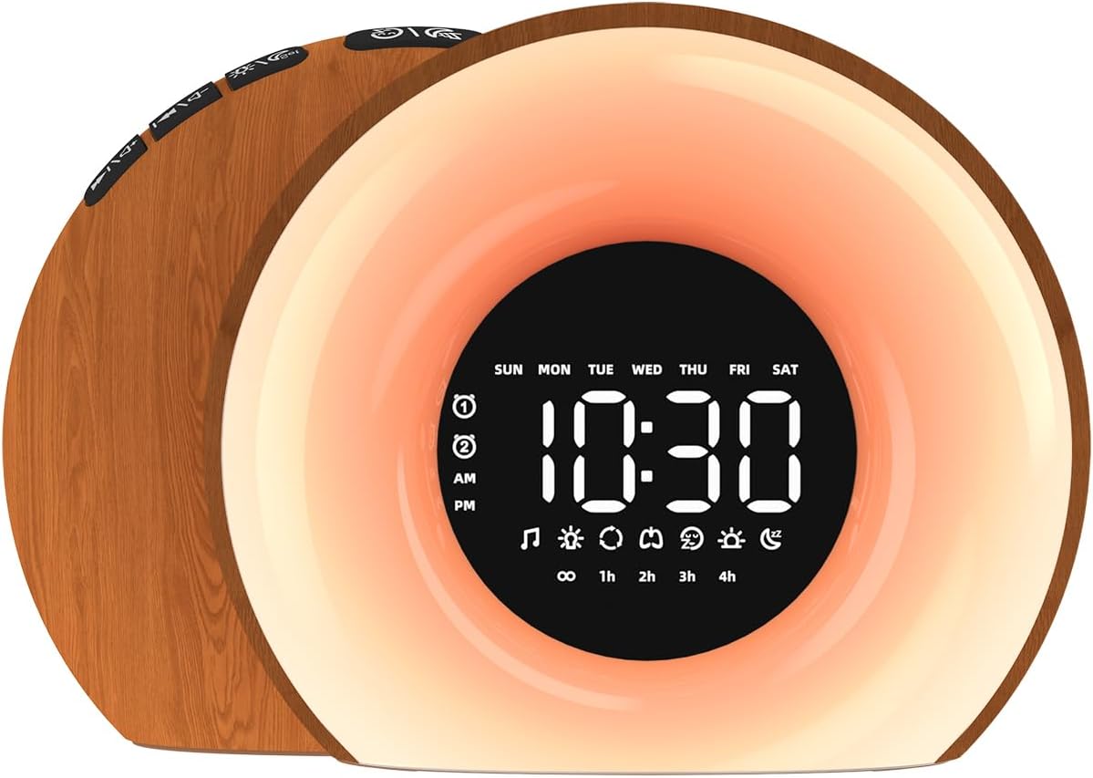Amazon.com: OrangeLight Wake Up Light Sunrise Alarm Clock for Bedroom ...