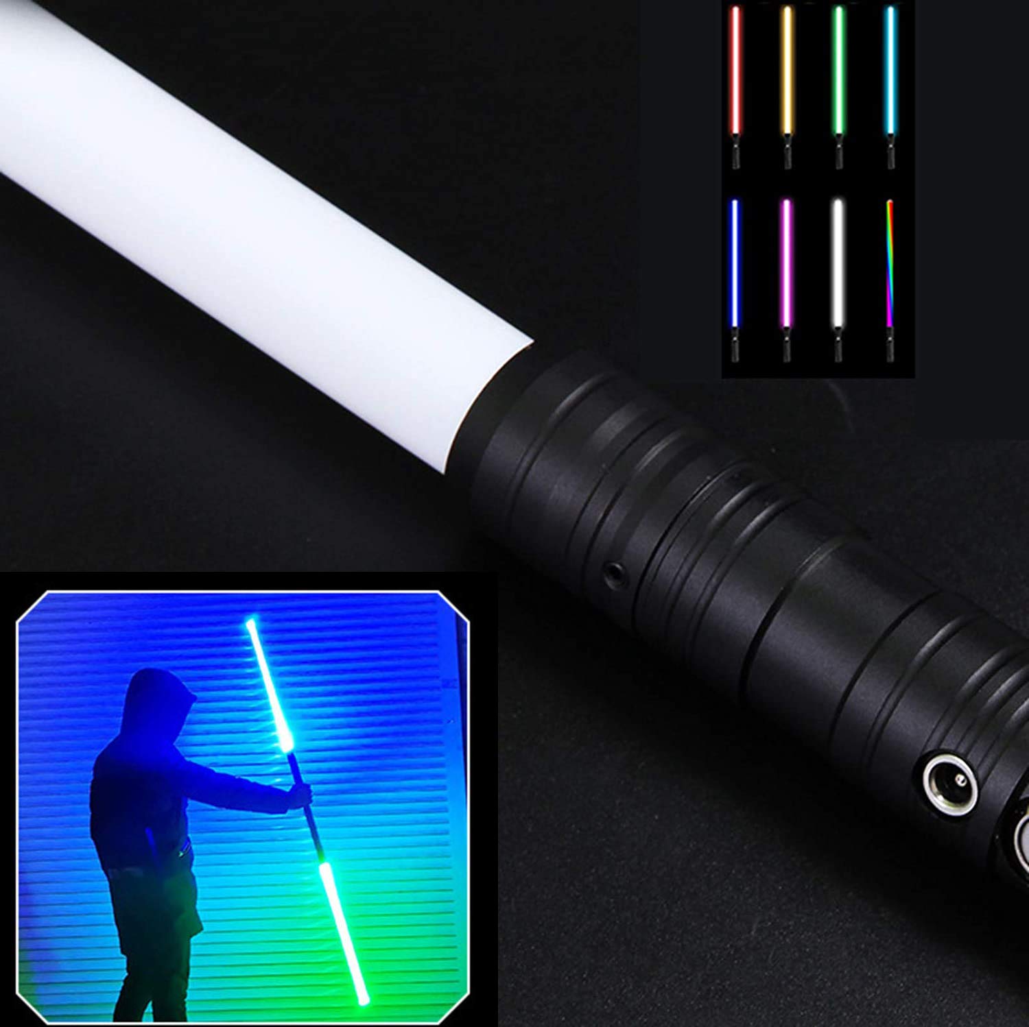Buy Y&Z 2 In1 double lightsabers, 14 Colors Black Metal Hilt Jedi Sith ...