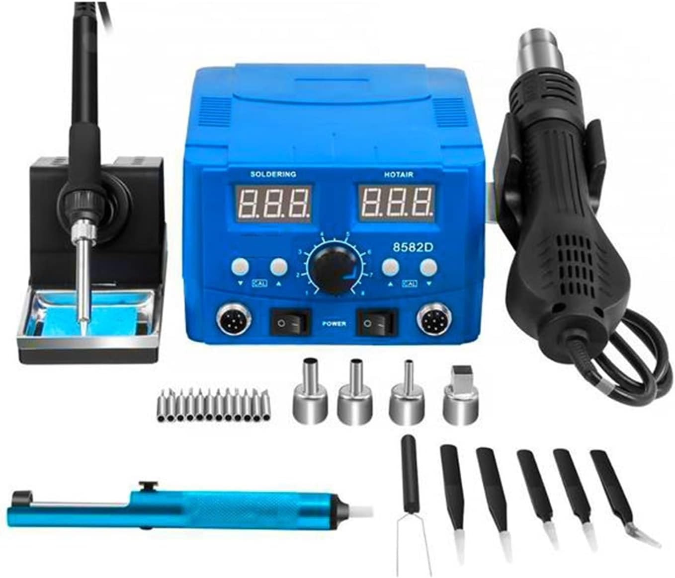 Soldering Station 800W 2 in 1 SMD Soldering Station Hot Air Gun Quick ...
