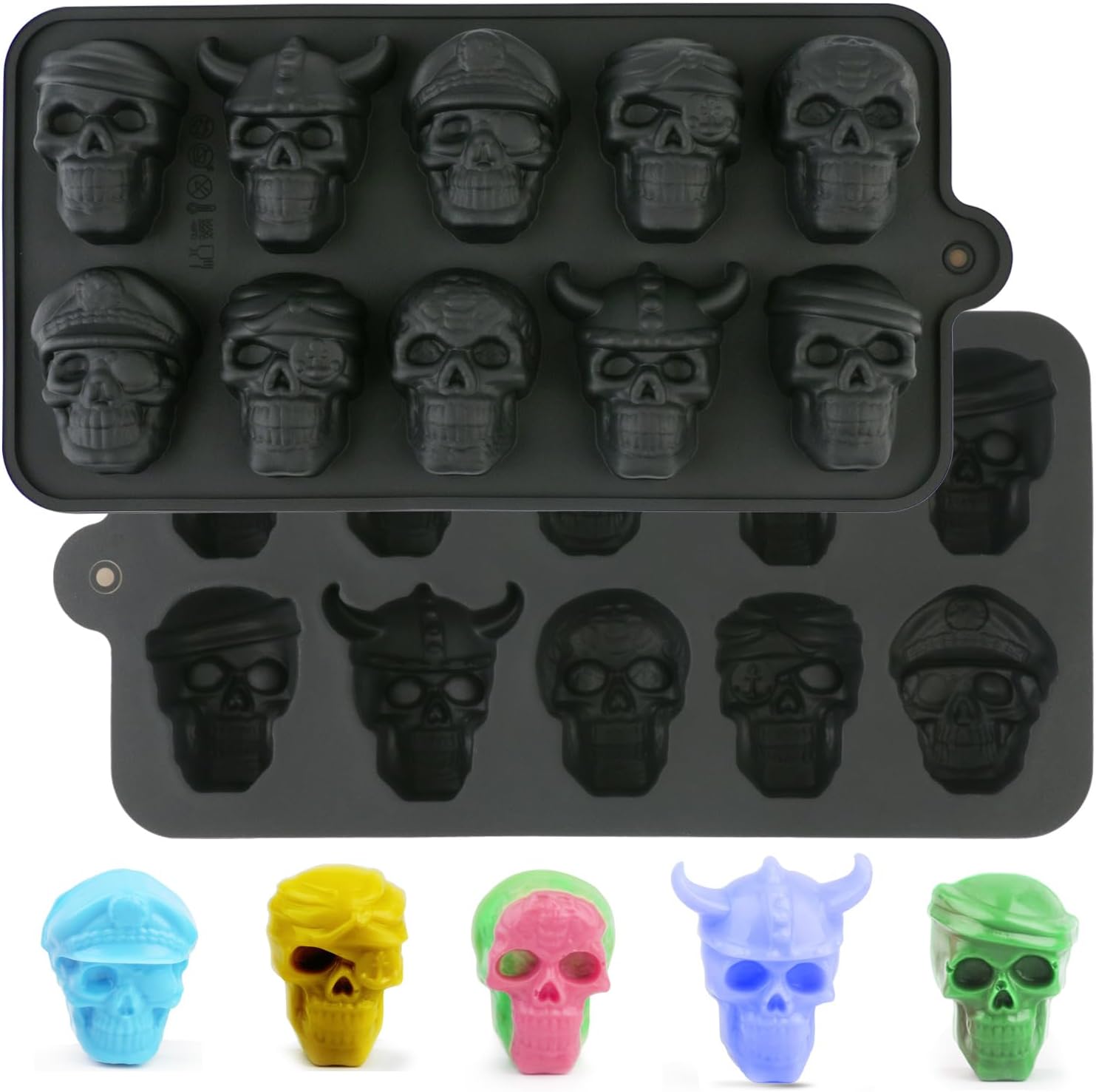 Amazon.com: Webake Silicone Chocolate Molds Skull Candy Mold for Jelly ...