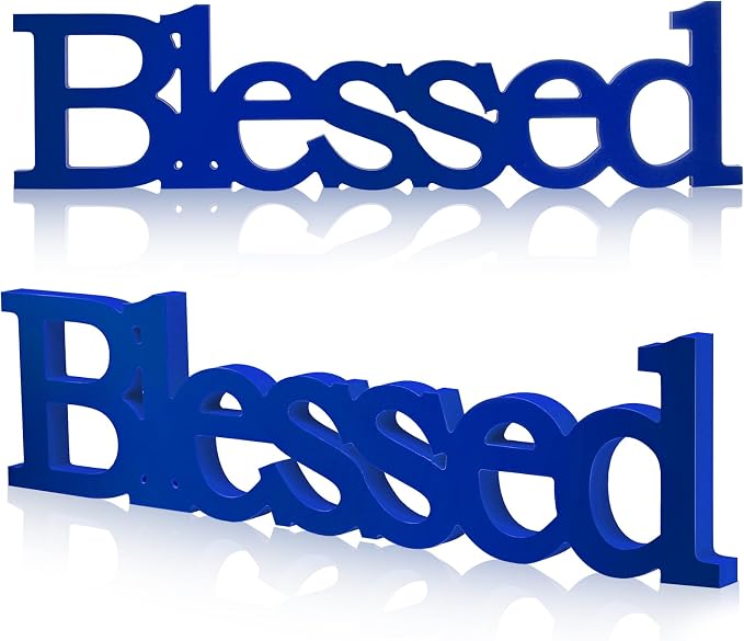 Amazon.com: Blulu Blessed Letter Table Sign Blessed Standing Letter ...