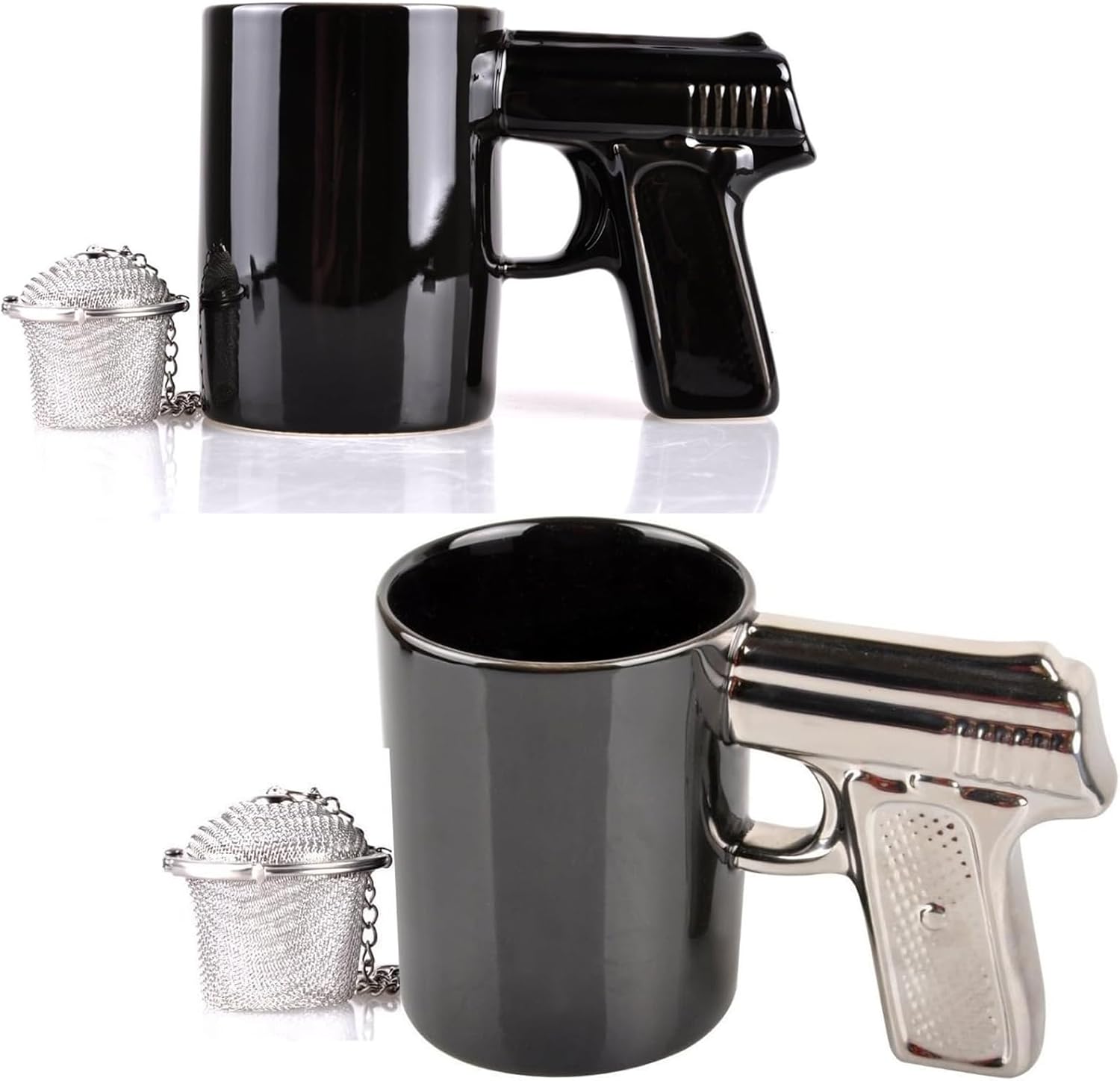 Amazon.com: 2 Pack Gun-Shaped Ceramic Coffee Mug - Unique Father's Day ...