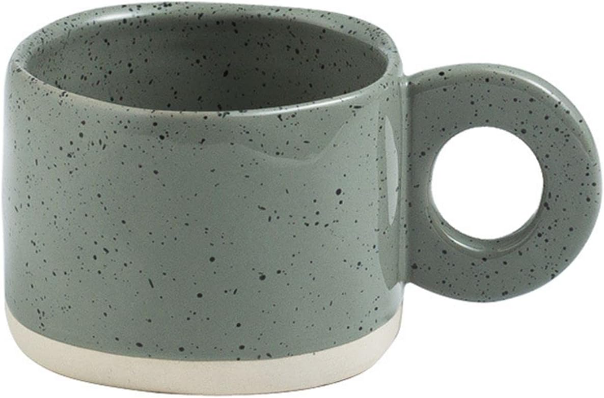 Shallow 380ml Porcelain Ceramic Cup coffee tea Mug Metalic Dual color ...