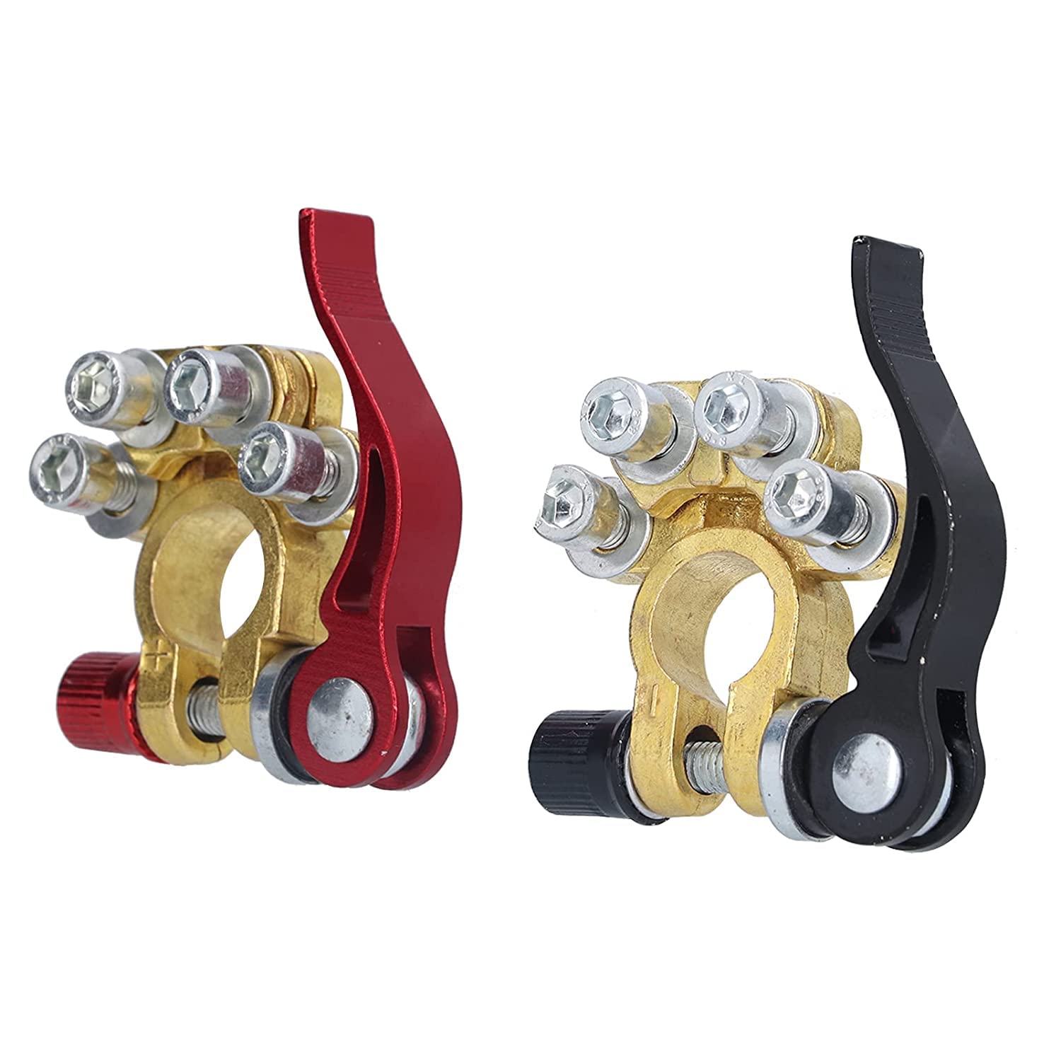 Battery Terminal, Low Loss Cable Clamp 4 Way Batteries Connector Kit ...