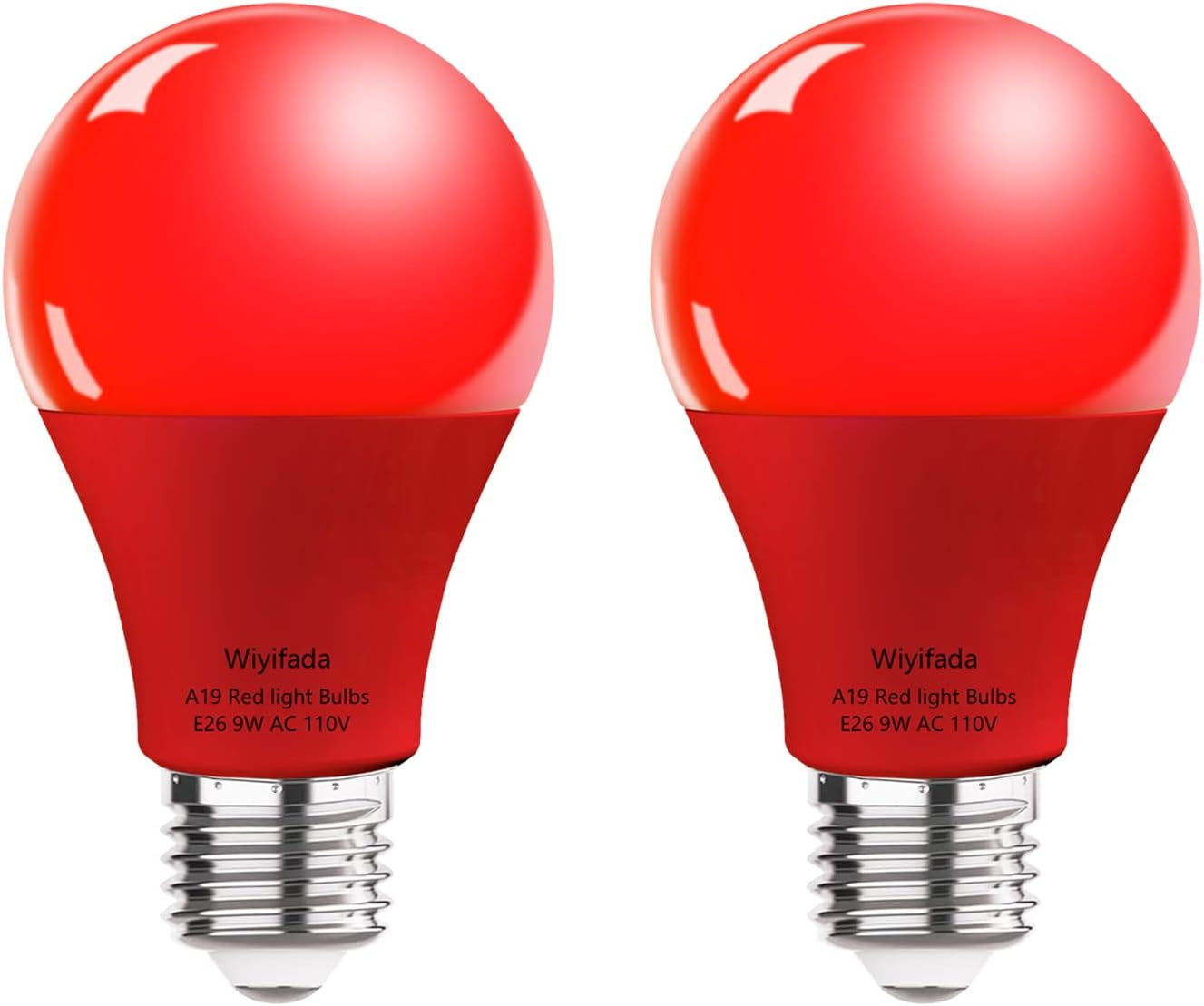 Wiyifada 2 Pack A19 LED Red Light Bulbs,110V E26 Red LED Lights 9W ...