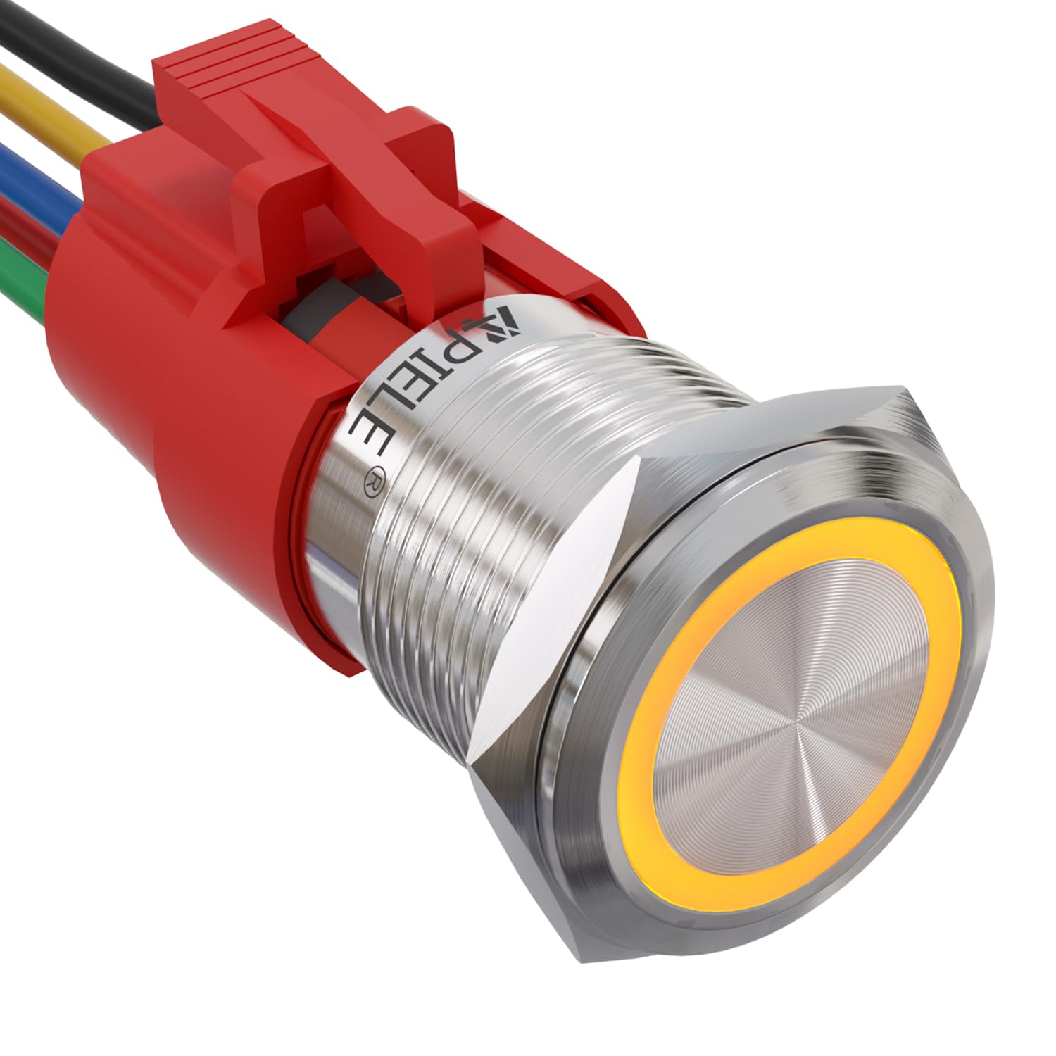 Snapklik.com : APIELE 19mm Latching Push Button Switch 12V DC Angel Eye ...