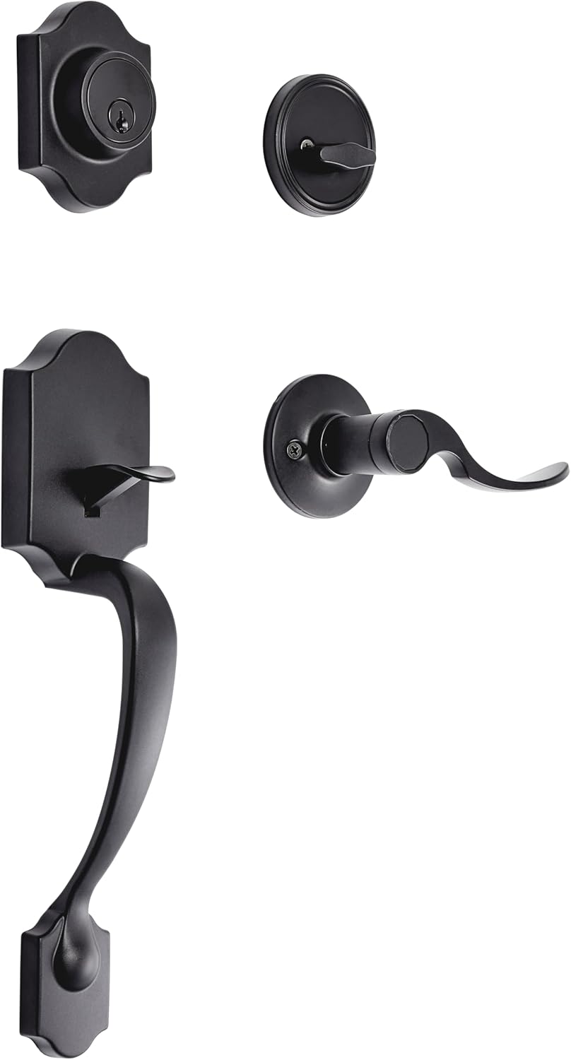 Amazon Basics Handleset with Shelby Lever - Single Cylinder - Matte ...