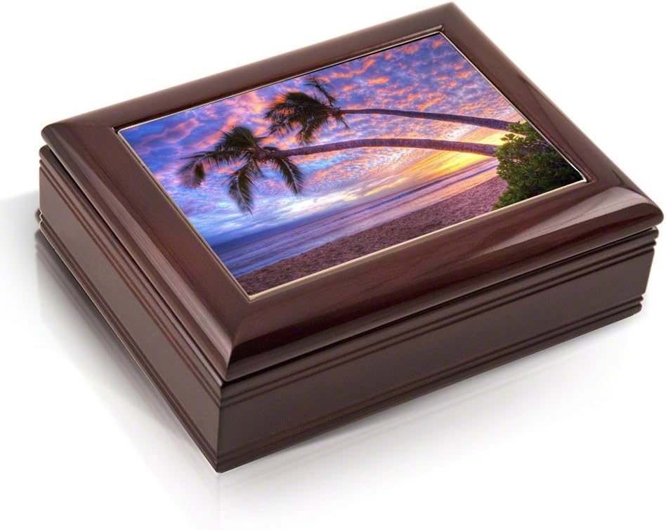 Amazon.com: Deluxe Hawaiian Music Box - Sunset on Maui - Aloha Blue ...