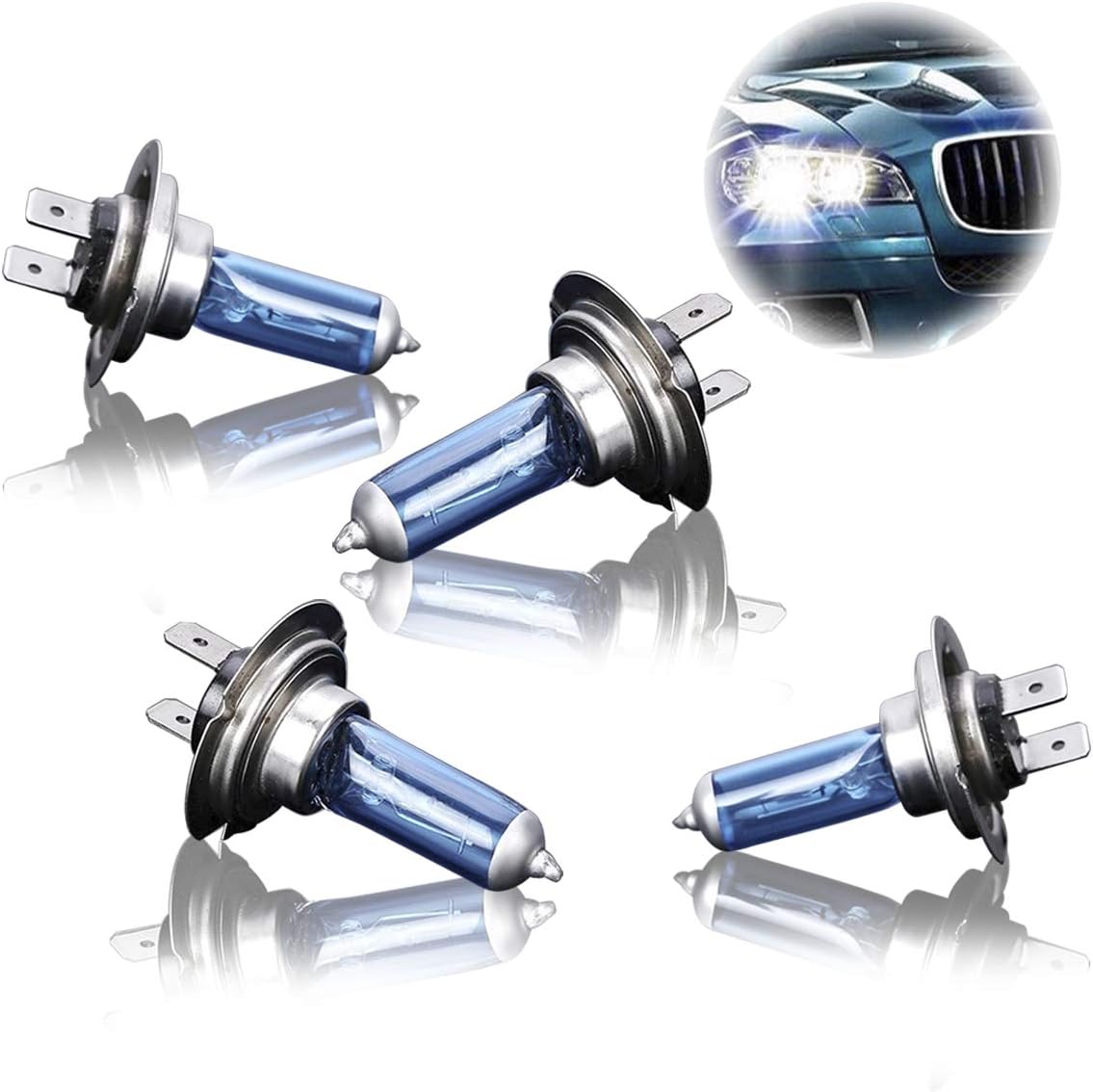 JJ PRIME - 4-Pack Super Bright White Halogen Xenon Effect H7 Headlight ...