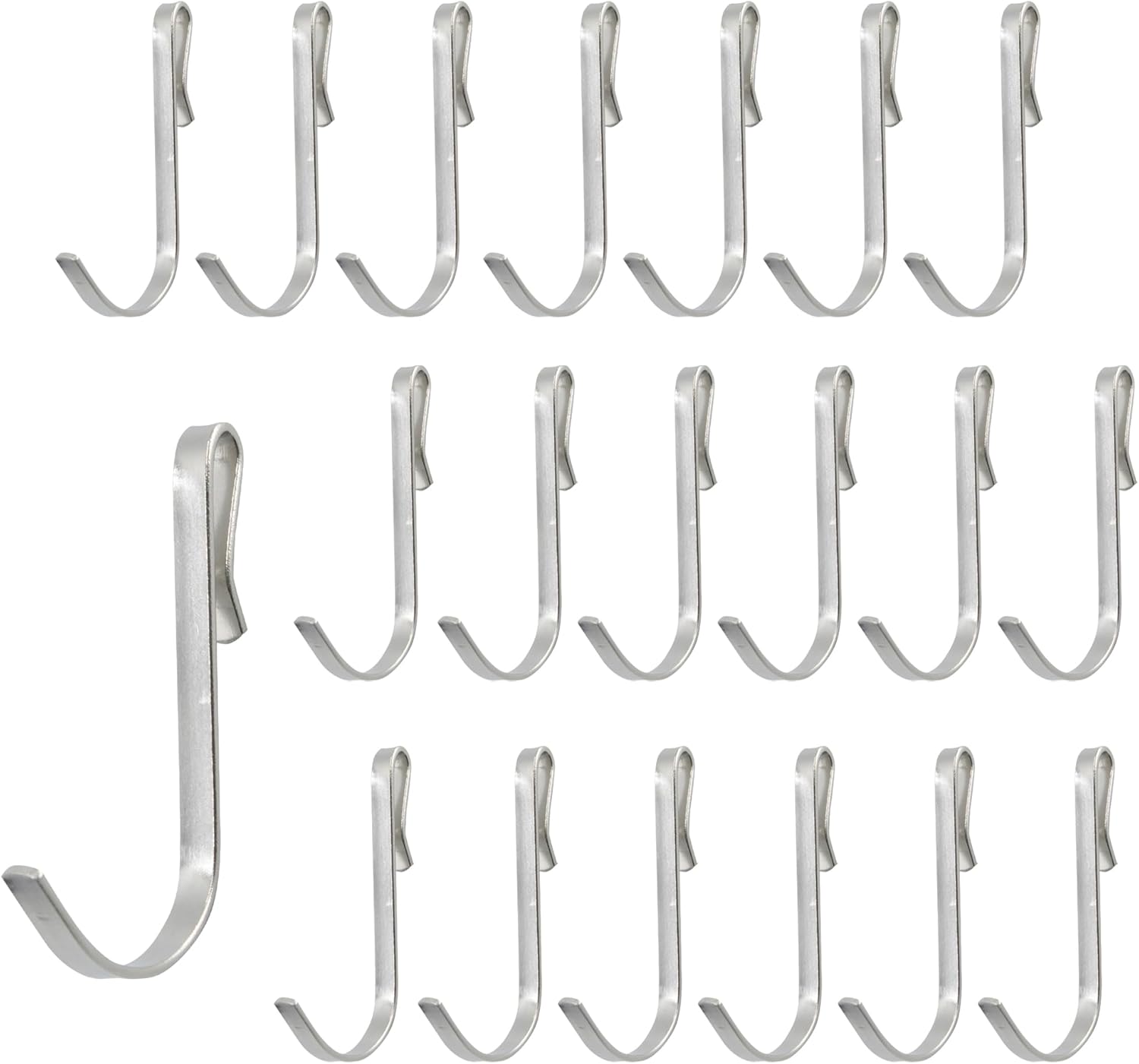 Amazon.com: AUXBC 20pcs J-Shaped Stainless Steel Hanger Hooks - Clip-On ...