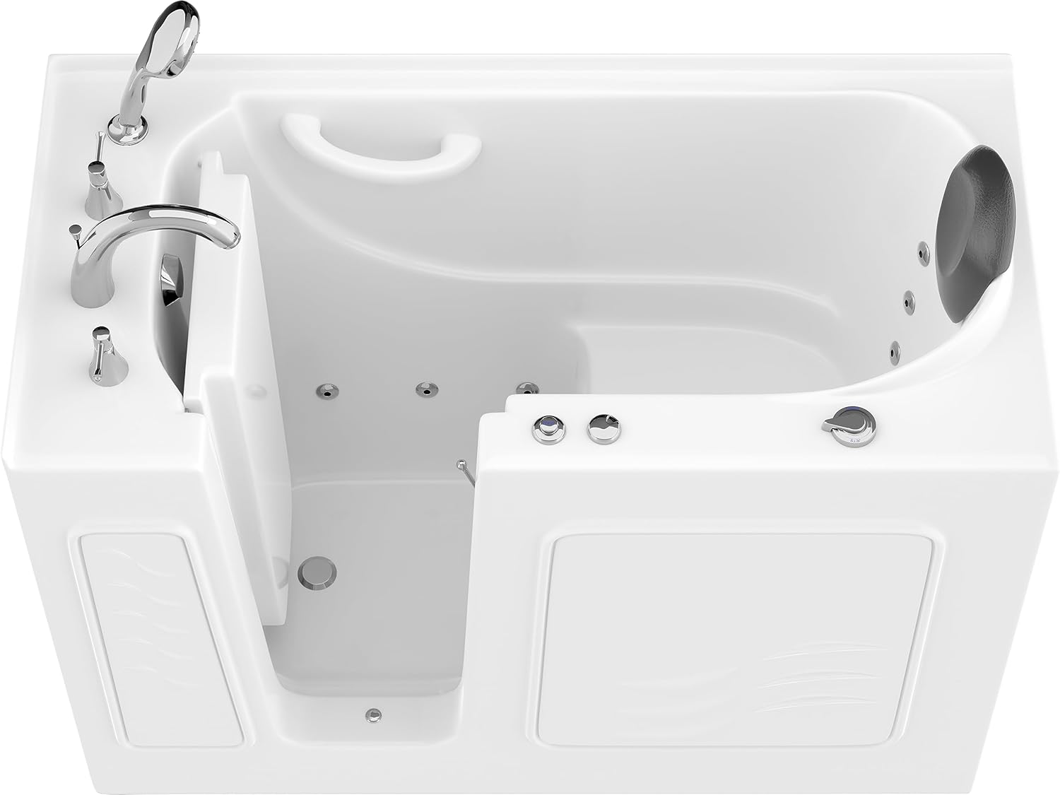 ANZZI Walk In Bathtub 27" x 53" Right Drain Fully Loaded Hot Tub, Air ...