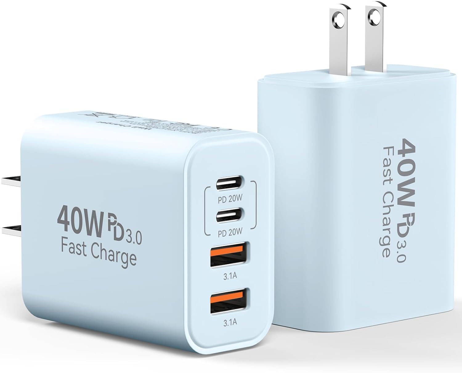 Amazon.com: USB C Wall Charger Block, 2Pack 40W 4-Port C Charger Fast ...