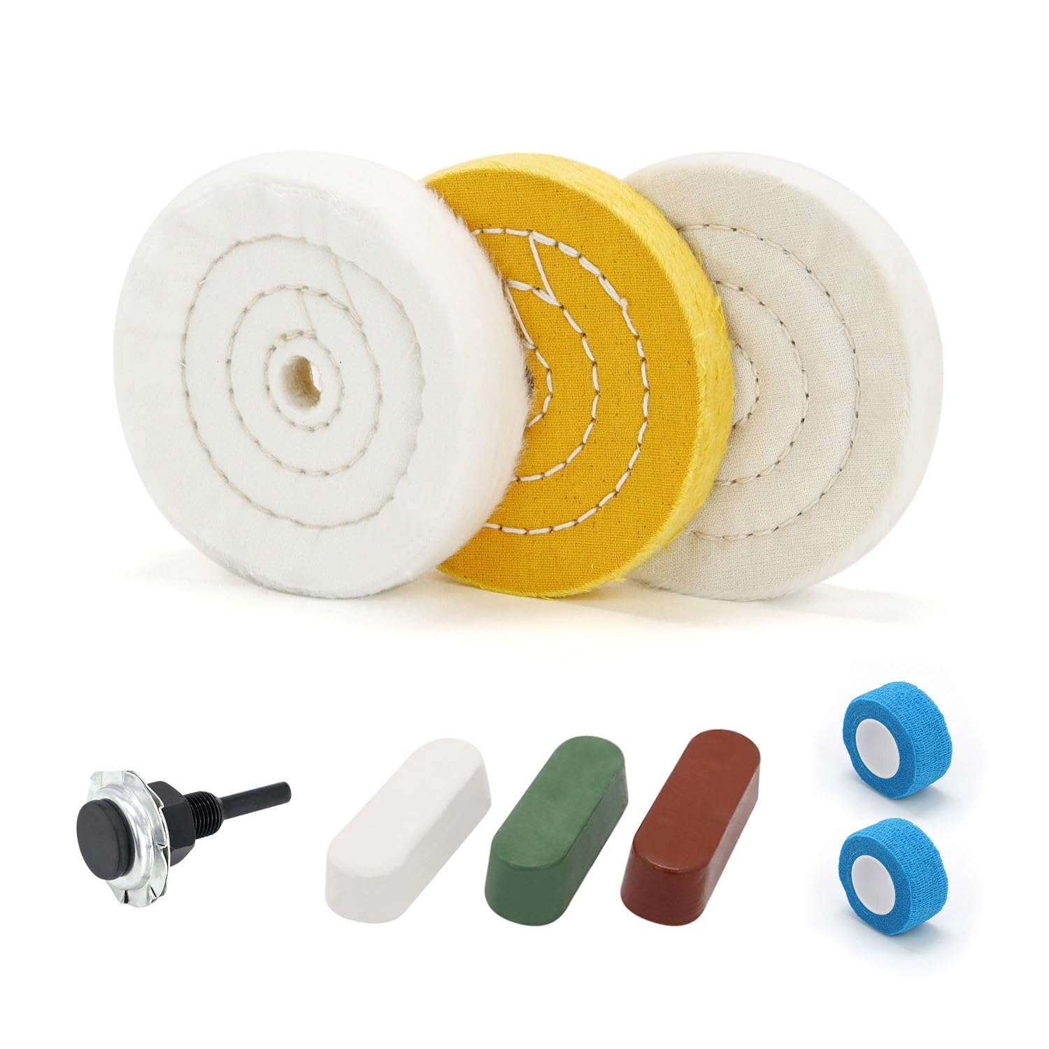 SCOTTCHEN 4inch Buffing Polishing Wheel with 1/4" Shank for Drill, 1/2 ...