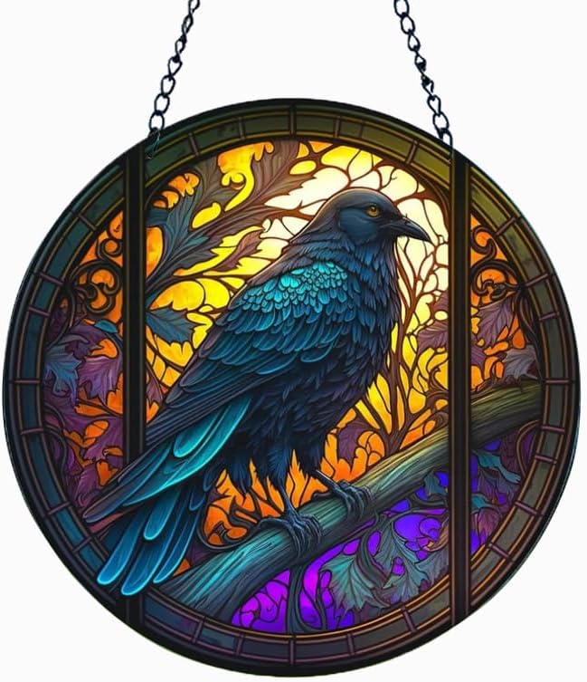 Amazon.com: Raven and Crow Acrylic Window Hanging Glossy Finish, Crow ...
