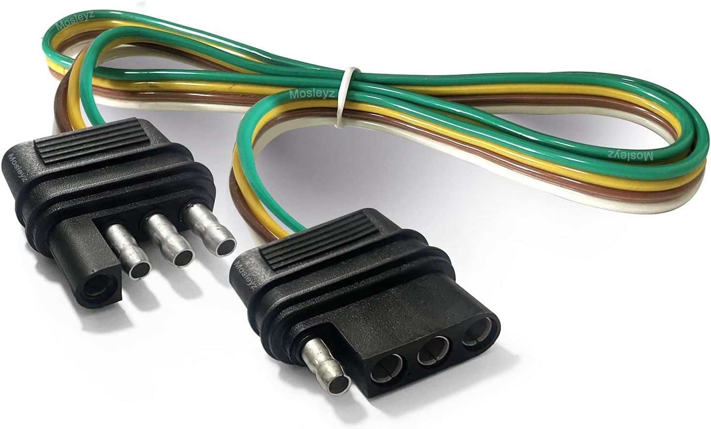 Amazon.com: CURT 58030 Trailer-Side 4-Pin Flat Wiring Harness with 12 ...